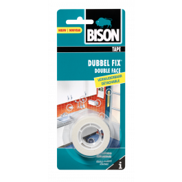Bison Dubbel Fix dubbelzijdige tape - 1,5 meter x 19 mm - wit - 6302408 | Hevu Tools